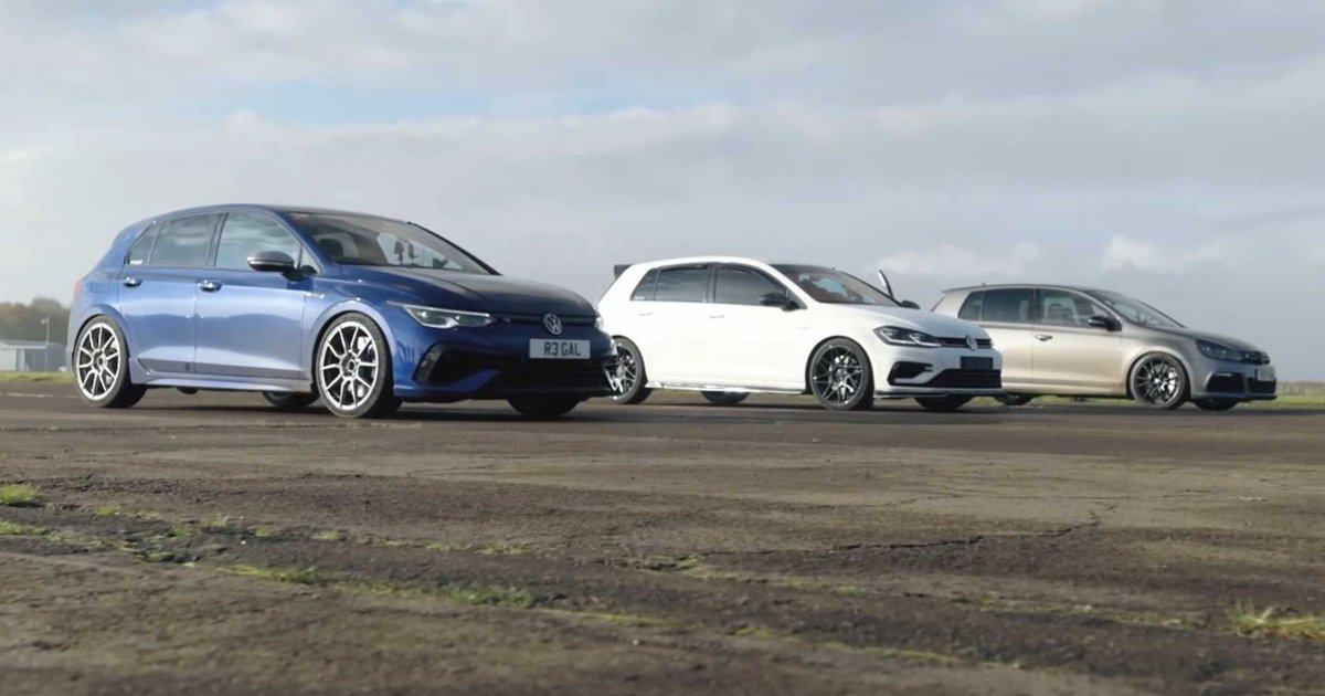 Τρεις γενιές VW Golf R τα δίνουν όλα στην ευθεία (video)
