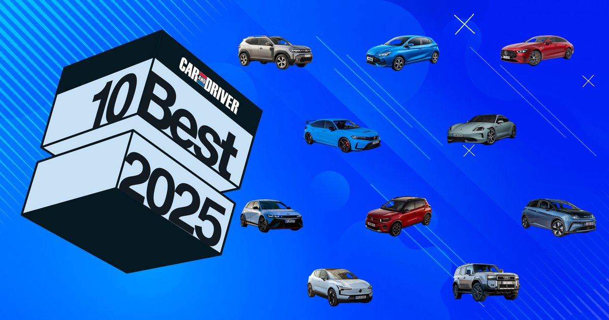 CAR AND DRIVER 10 BEST 2025: Τα 10 καλύτερα αυτοκίνητα της χρονιάς (videos)